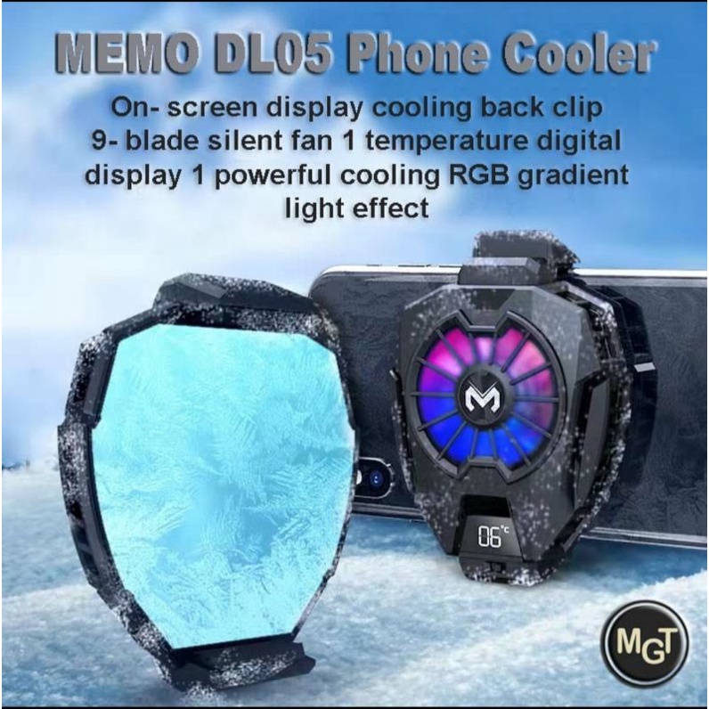 Jual MEMO DL05 Cooler HP Radiator Phone Cooler Cooling Fan RGB Mobile ...