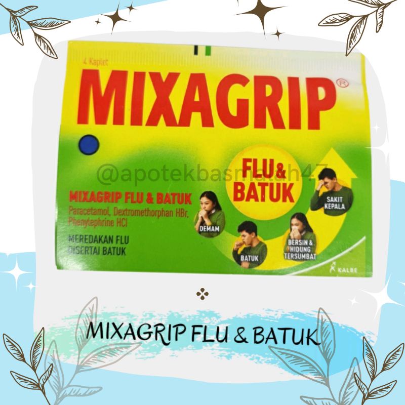 Jual MIXAGRIP FLU | MIXAGRIB FLU & BATUK | 1 Strip isi 4 | Warna Hijau ...