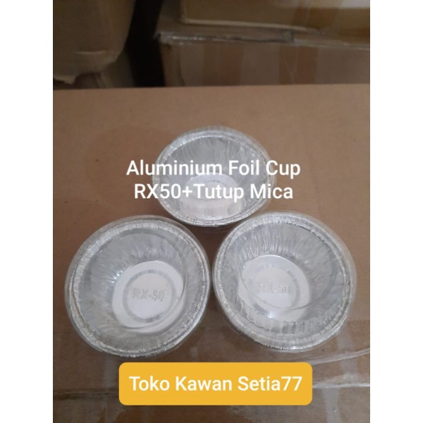 Jual Aluminium Foil Cup RX50+Tutup Mica (isi : 100 Pcs) | Shopee Indonesia