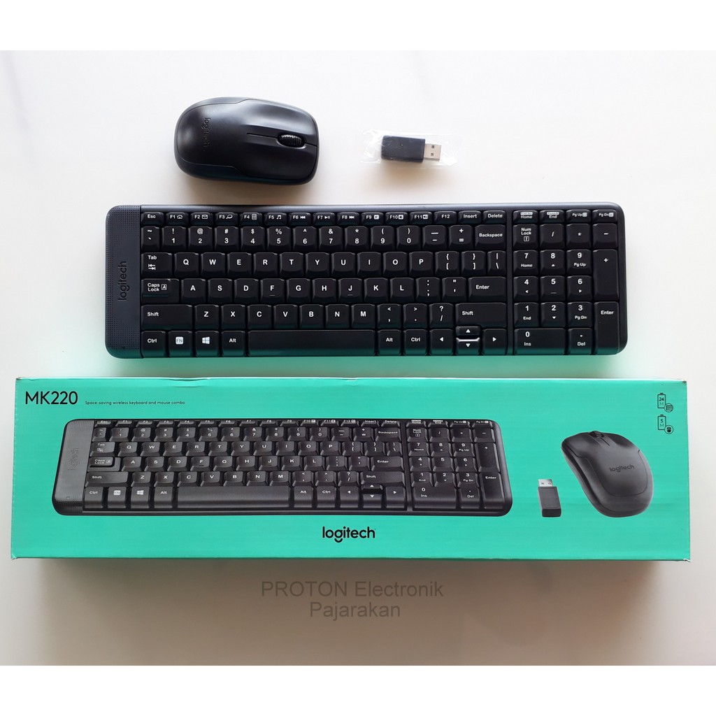 Jual Keyboard + Mouse Logitech MK220 Key board Combo Wireless tanpa ...