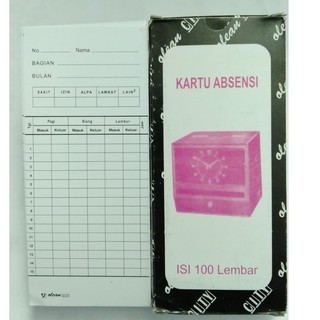 Jual KARTU ABSENSI / KARTU ABSENSI KARYAWAN OCI AMANO ISI 100 LEMBAR ...