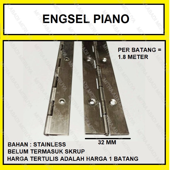 Jual Engsel Piano SS Stainles Steel 32 MM Kitchen Set Cabinet Hinges ...