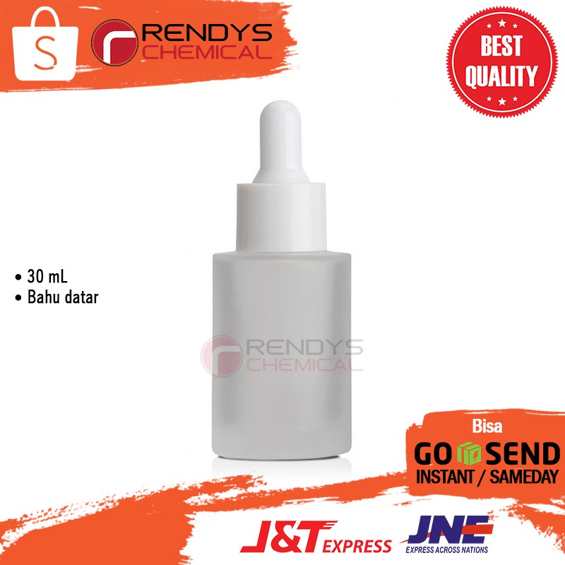 Botol Pipet Kaca Frosted Bahu Datar 30mL / Botol Serum 30 mL / Pipette ...