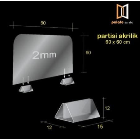 Jual PARTISI / SEKAT / MEJA KASIR ACRYLIC / AKRILIK PEMBATAS MEJA 60x60 ...
