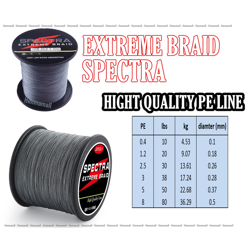 Jual Senar Benang Pancing X-Braid PE 0.4/1/2/3/4/5 Tali Mancing ...