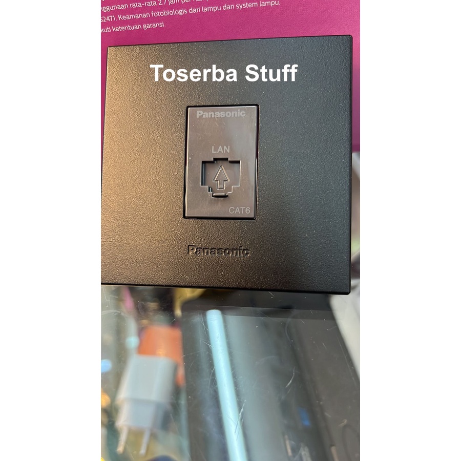 Jual STOP KONTAK PANASONIC HITAM LAN CAT6 PORT OUTLET KABEL DATA ...