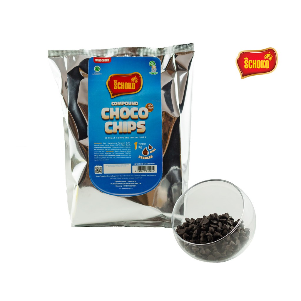 Jual SCHOKO Compound Choco Chips - 1 Kg / Coklat Chip | Shopee Indonesia