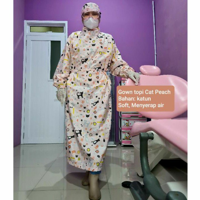 APD Motif Surgical Gown Motif Bahan Katun untuk Dokter / Perawat ...