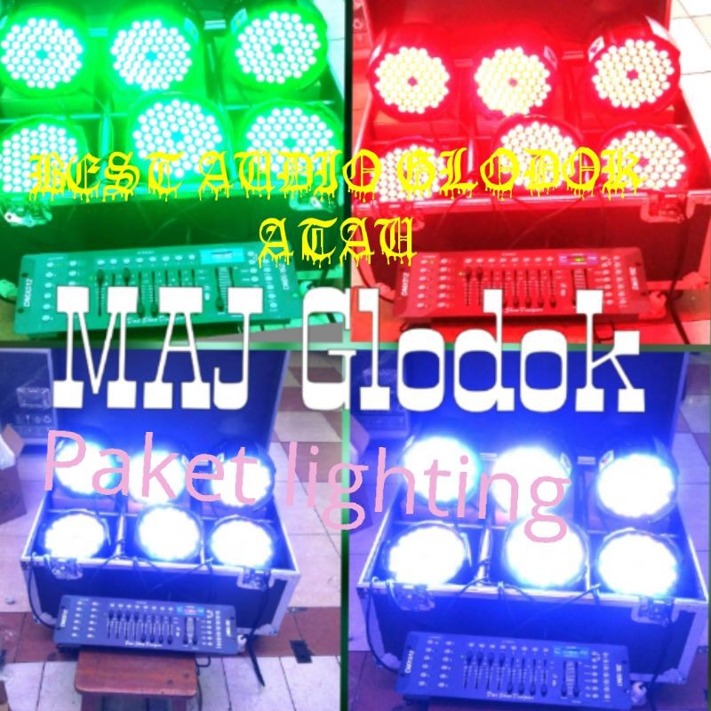 Jual Paket lighting mixer lighting dan 6 Par 54 X 3 W full color ...