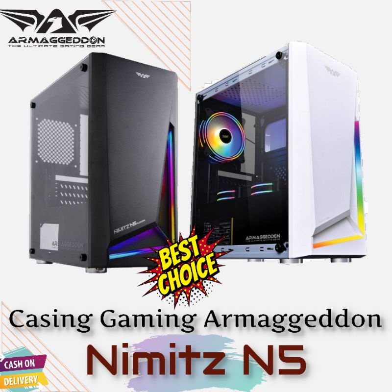 Jual Casing Gaming PC Nimitz N5 Armaggeddon Aurora Micro ATX Matx M-atx ...