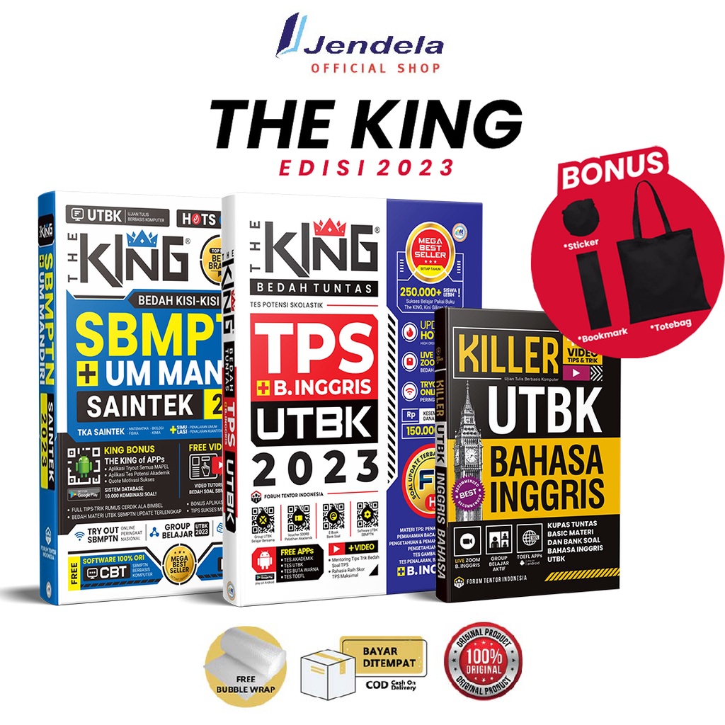 Jual Buku The King Bedah Kisi-Kisi SBMPTN Saintek 2023 & UM Mandiri TPS HOTS + Free Bubble Wrap ...
