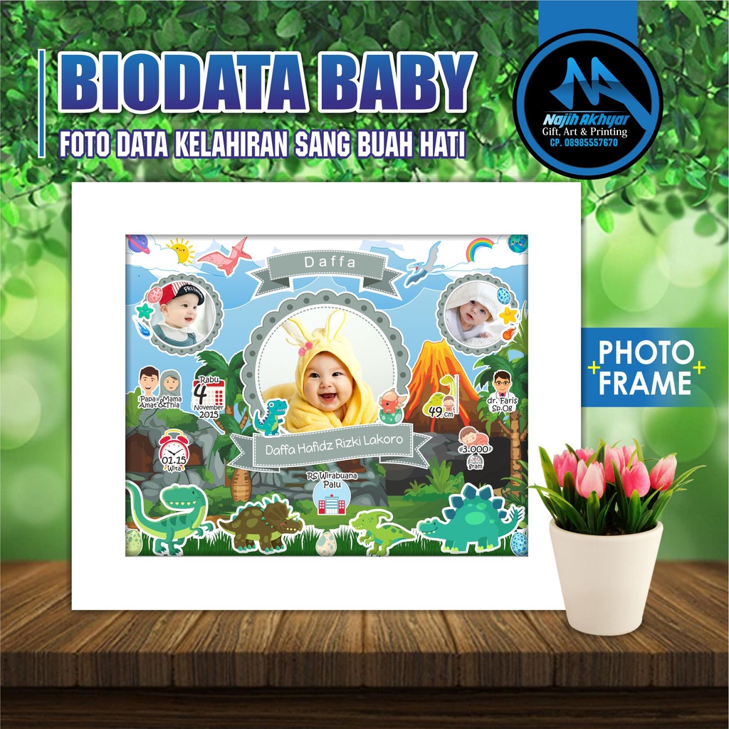 Jual CETAK FOTO BIODATA BAYI/ BABYBIO/FOTO KELAHIRAN/CETAK FOTO BAYI ...