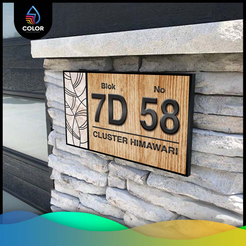 Jual Nomor Rumah Akrilik Rock & Wooden / Nomor Rumah Motif Kayu Stiker ...