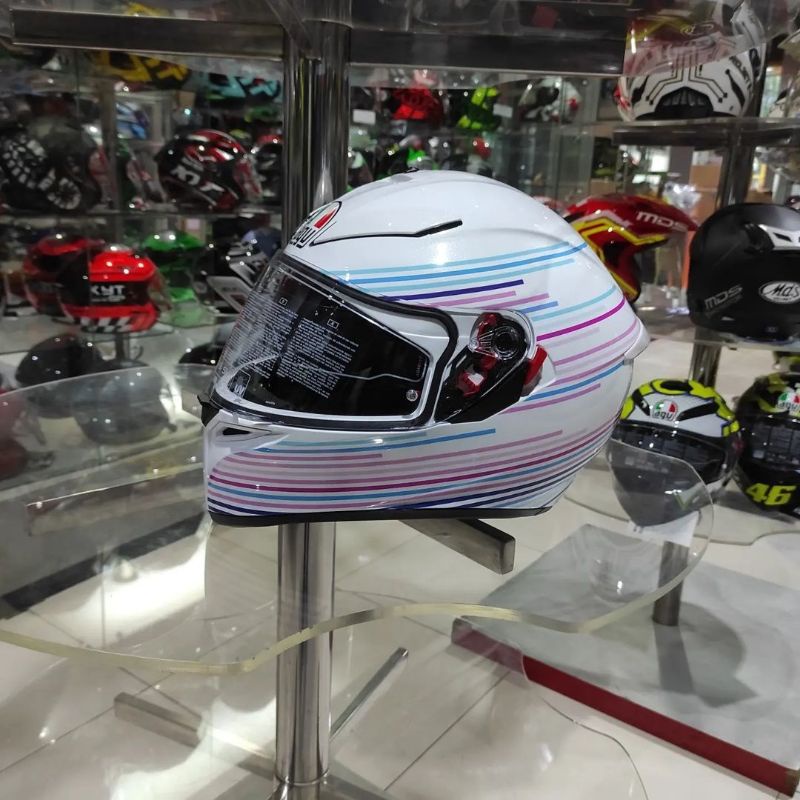 Jual Agv K3SV Sakura Pearl White Purple | Shopee Indonesia