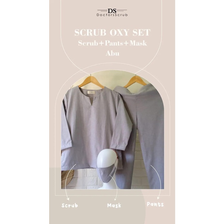 Jual DOCTORS SCRUB - SCRUB OXY ABU (SLIM FIT) | Shopee Indonesia