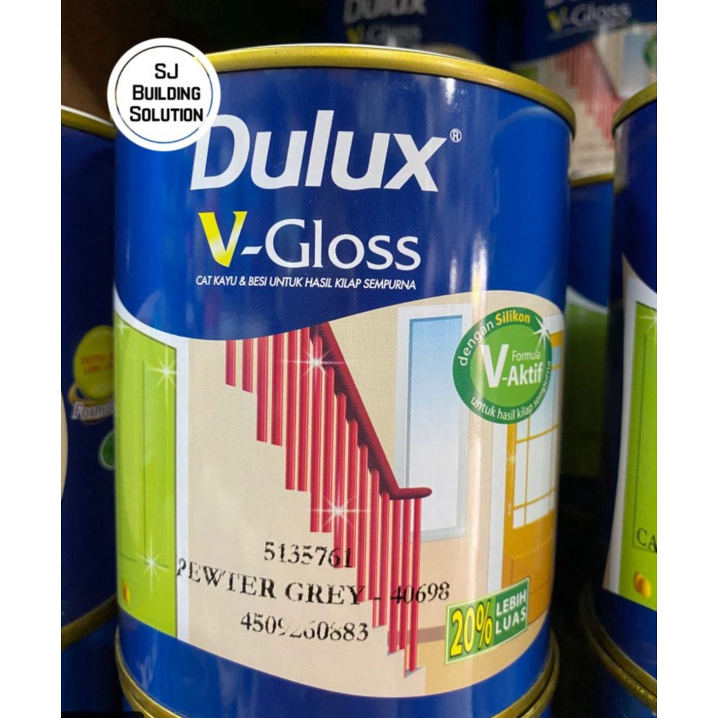 Jual CAT MINYAK DULUX V-GLOSS CAT KAYU DAN BESI HITAM PUTIH WARNA 1 ...