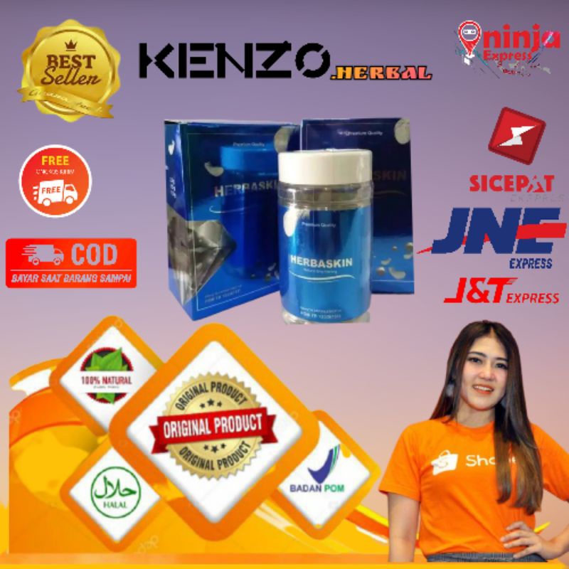 Jual Herbaskin Herbal 100% Original Suplemen Pemutih Badan (50 Kapsul ...