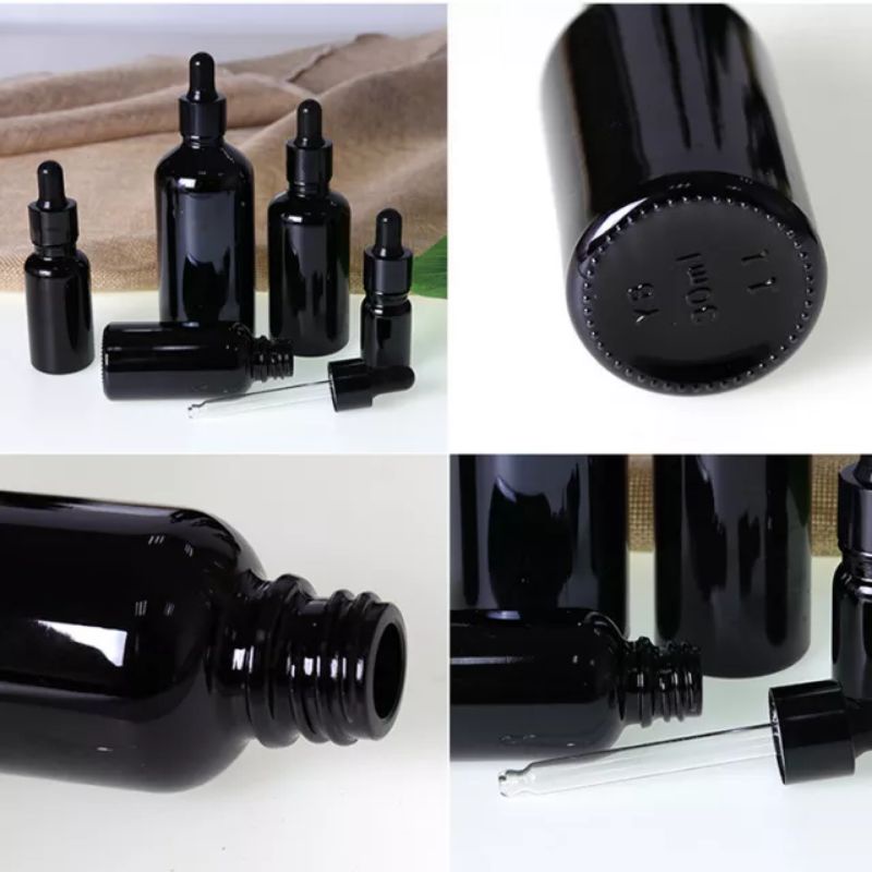 Jual Botol Kaca Pipet Hitam Glossy 20ml, 30ml, 50ml Indonesia|Shopee ...