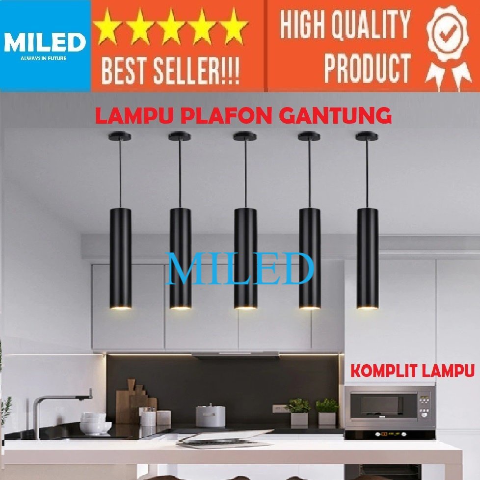 Jual LAMPU PLAFON MODERN / LAMPU GANTUNG MINIMALIS LED COVER HITAM ...