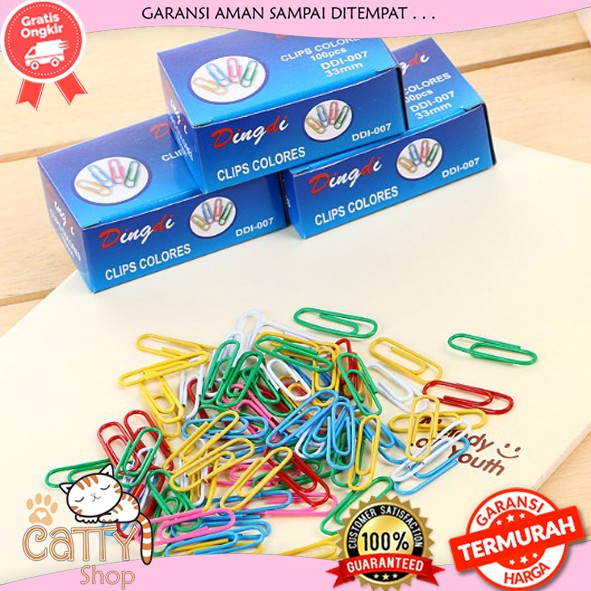 Jual CATTY [ISI 70] PAPER CLIP WARNA WARNI LUCU - JEPIT KERTAS MINI ...