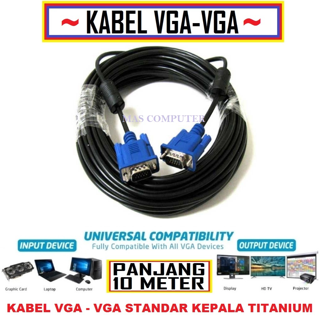 Jual STANDAR Kabel VGA 10Meter / Kabel VGA 10Meter / Kabel VGA TO VGA ...