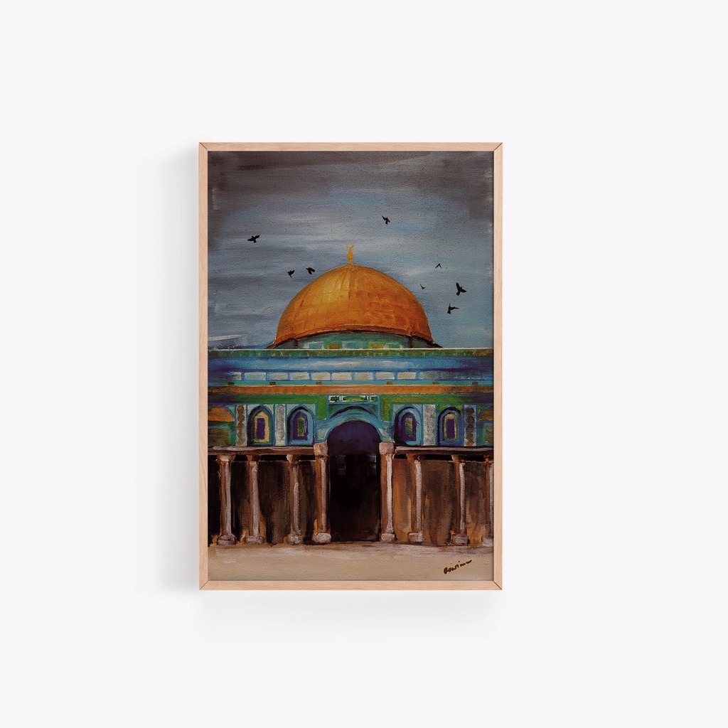 Lukisan Dome of the rock - Masjid al Aqsa - Palestina - Frame/bingkai ...