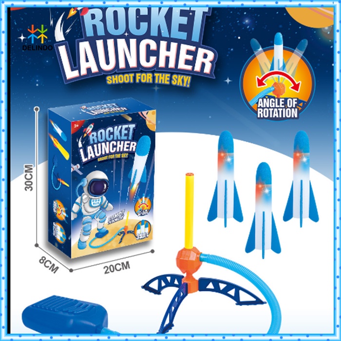 Jual Mainan Anak Rocket Launcher Injak Foam Peluncur Roket LED Outdoor ...