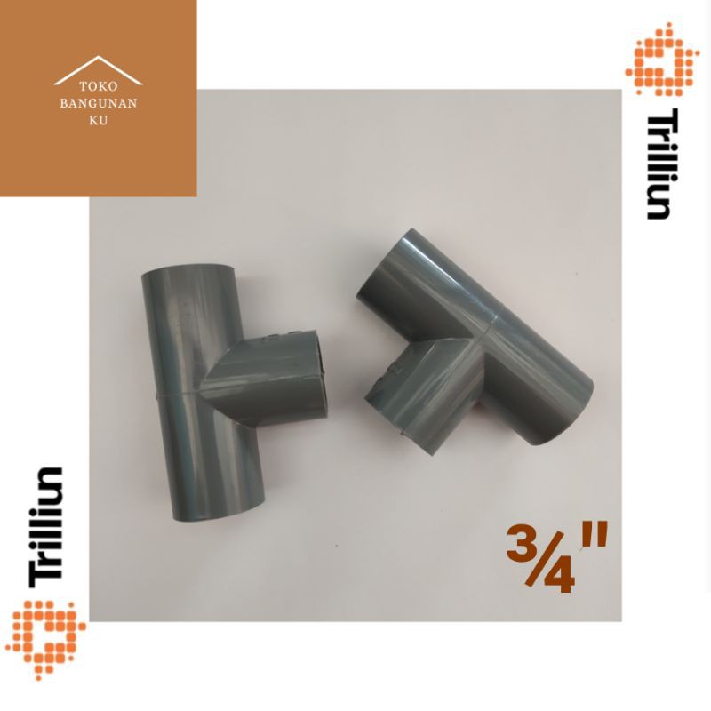 Jual Tee 3/4 inchi Trilliun T cabang tiga sambungan paralon pipa pvc ...