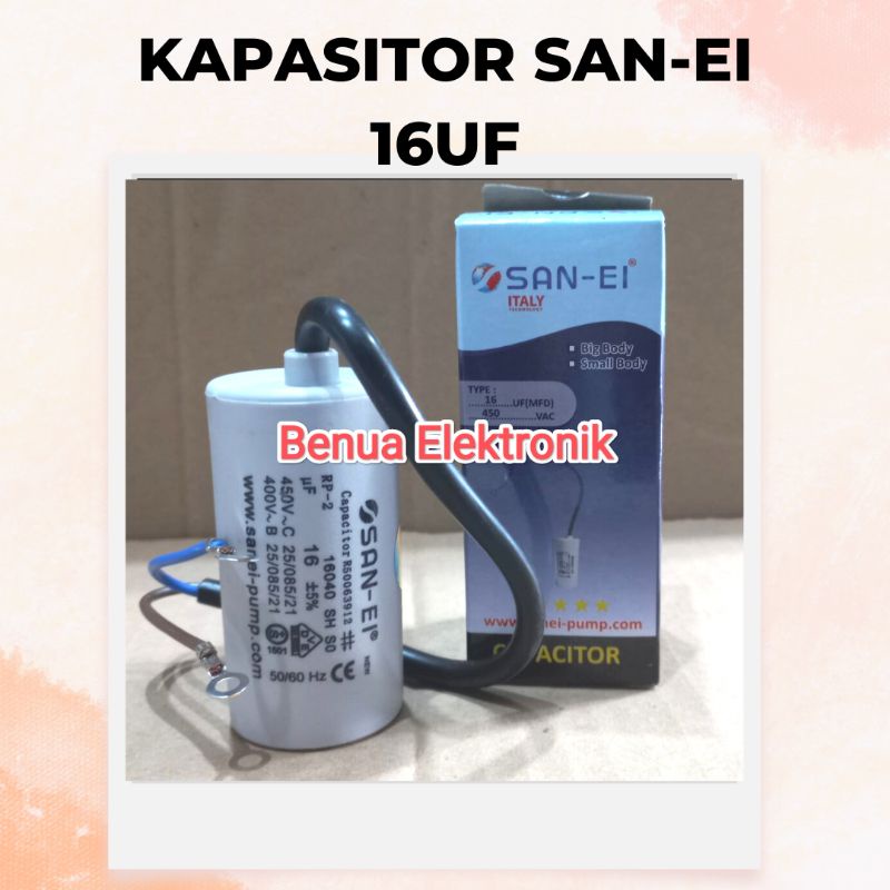 Jual Promo 16 uf BULAT 16uf / 450 V SAN - EI Capacitor / Kapasitor Bulat / Capasitor Pompa Air ...