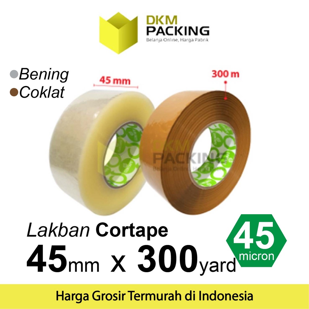 Jual Lakban 45mm x 300yard JUMBO CORTAPE Plakban Isolasi TAPE TERMURAH ...