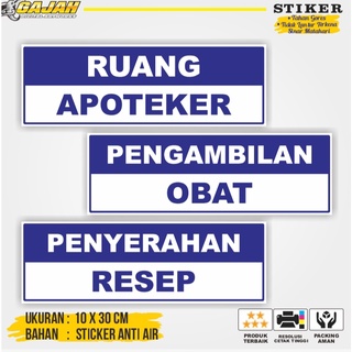 Jual Sticker Apotek / Stiker Apotek / Stiker Ruang Tunggu / Stiker ...