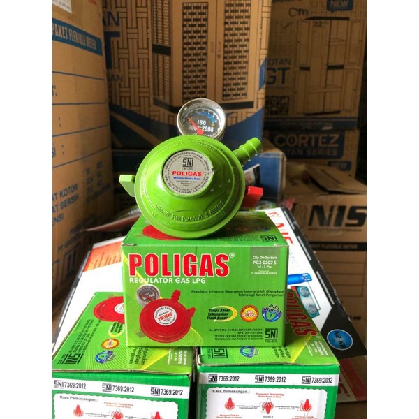 Jual REGULATOR GAS METER MERK POLIGAS 2 KUNCI | Shopee Indonesia