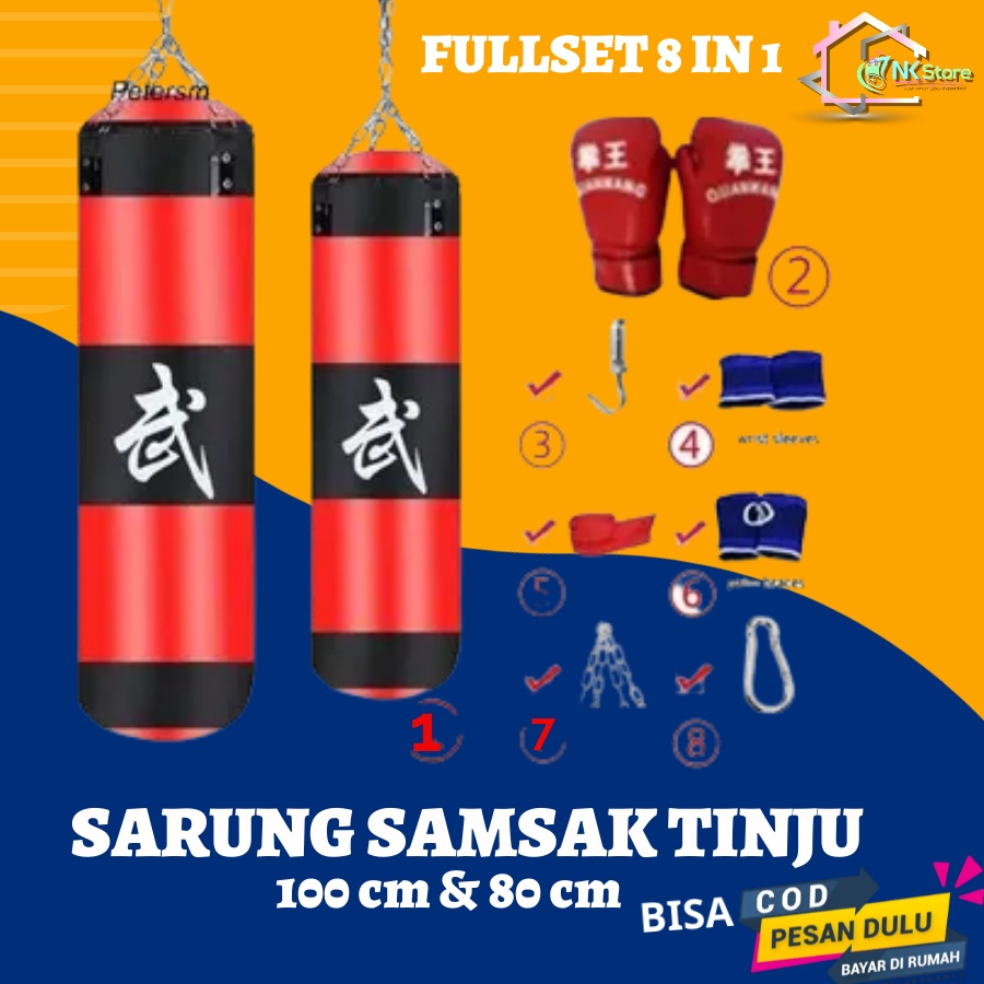 Jual FULLSET Sarung Samsak Tinju MMA Boxing Punching Sandbag Gantung ...