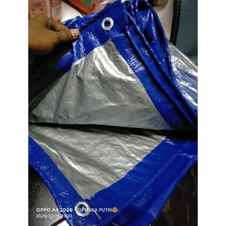 Jual terpal plastik serbaguna ukuran 3x5 biru silfer tipe A2 piggiran ...