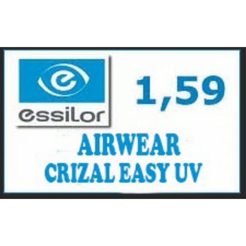 Jual Lensa kacamata Essilor Rx AIRWARE 1.59 SPHERIS CRIZAL EASY UV ...