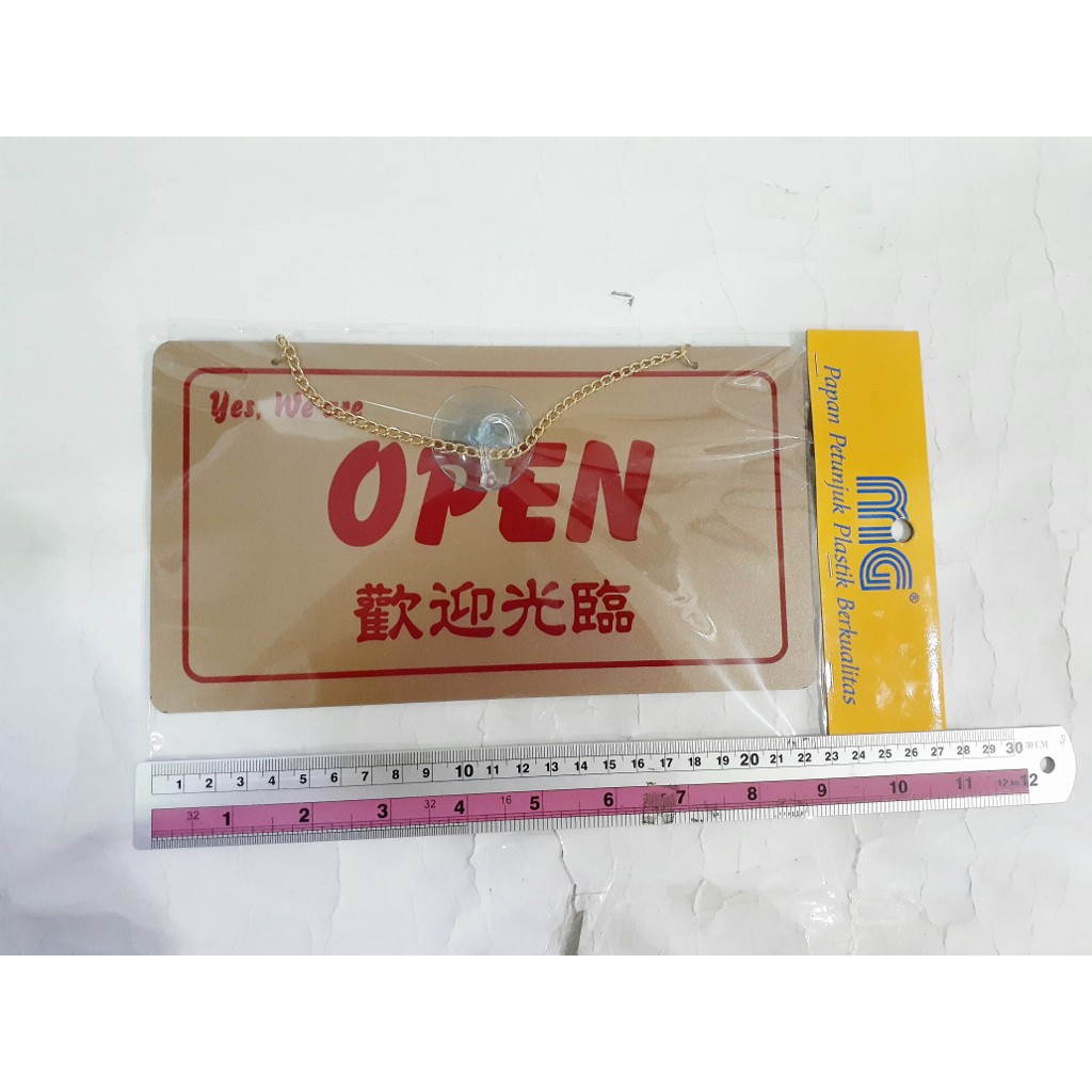 Jual Gold tanda tulisan OPEN CLOSE / BUKA TUTUP 2 (dua) bahasa pelat ...