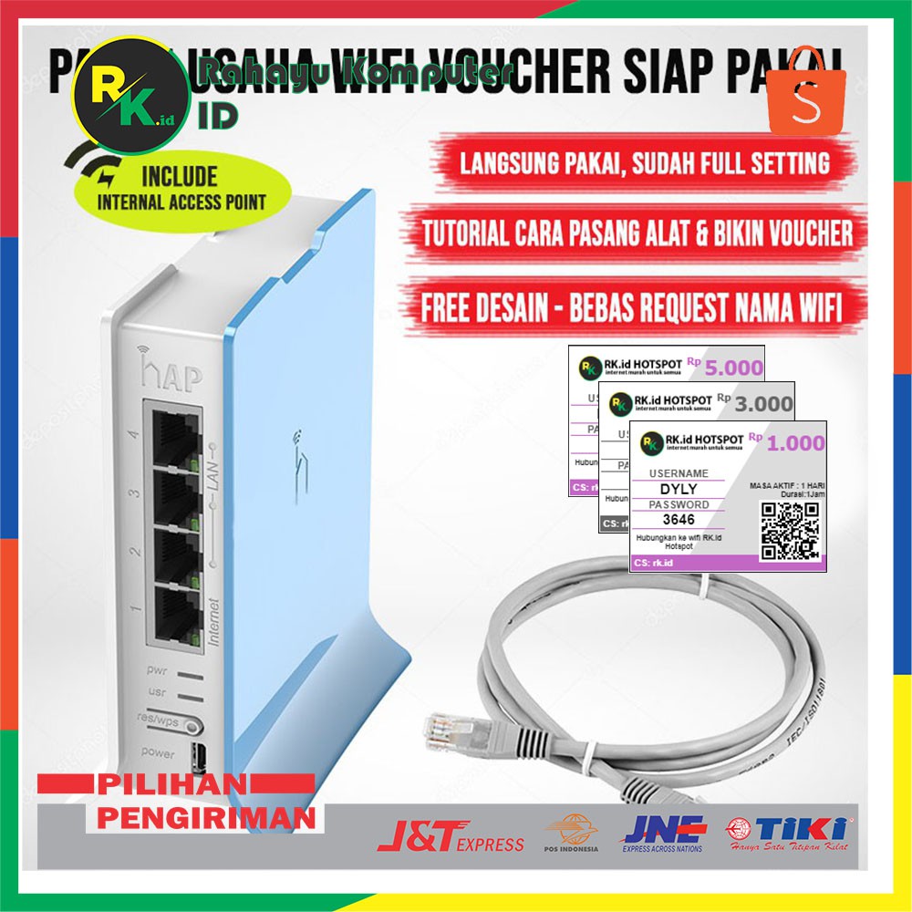 Rb941 / Rt RW NET / paket usaha vocer wifi / mikrotik siap pakai / paket hotspot / vocer wifi ...