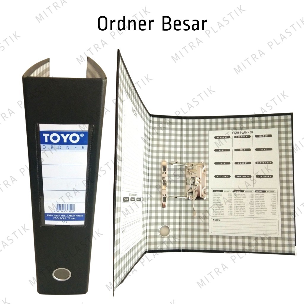 Jual Ordner Toyo 351 Map Dokumen Folio Besar Hitam Karton Tebal ...
