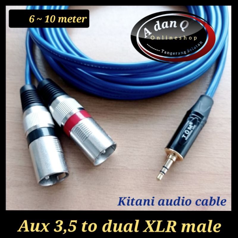 Jual Kabel Aux 3,5 mm to dual xlr male kabel kitani 6 sampai 10 meter | Shopee Indonesia