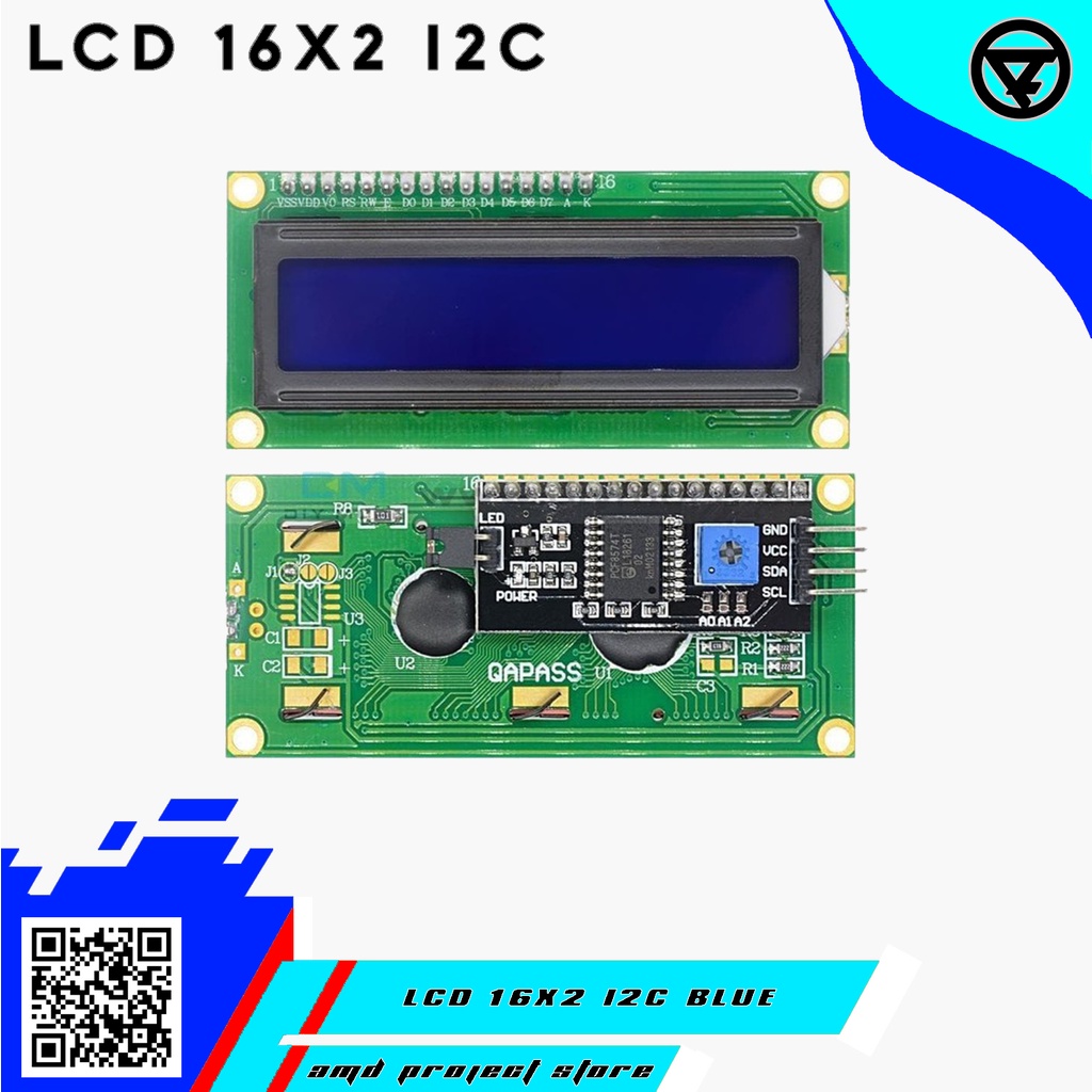 Jual Modul Lcd Character 16x2 I2C 1602 5V Blue Biru Backlight Module 5 Volt Indonesia|Shopee ...