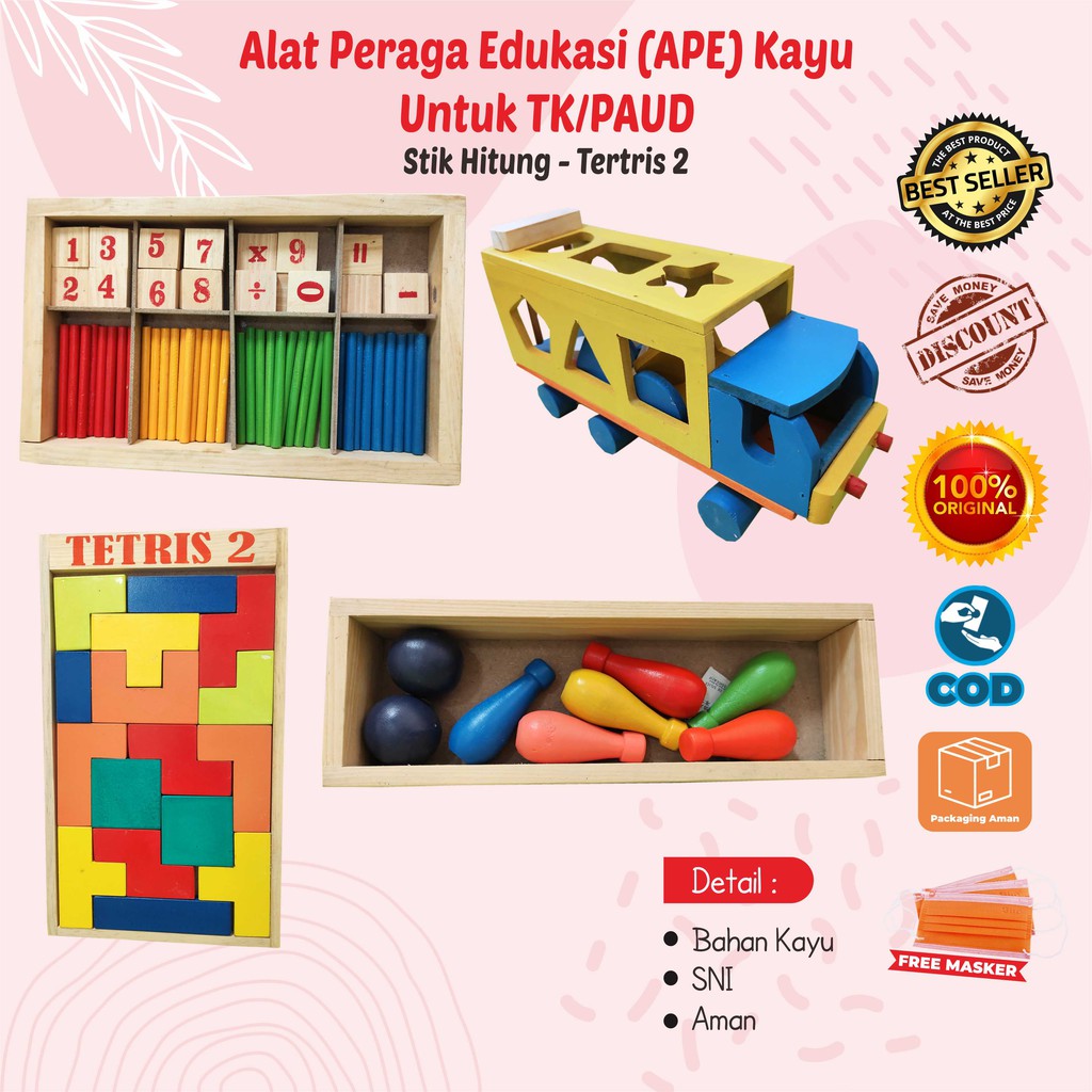 Jual Mainan Edukasi Anak Balok Kayu : Alat Peraga Edukasi Untuk Anak Tk ...