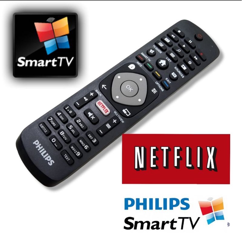 Jual remot remote control tv led Philips smart tv Netflix | Shopee ...