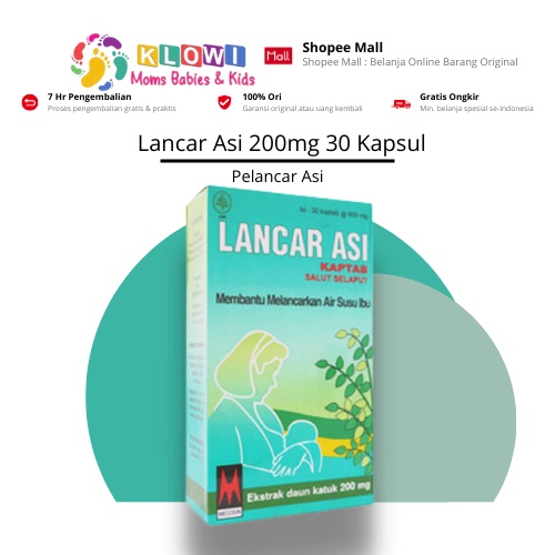 Jual Lancar Asi Dari Ekstrak Daun Katuk 200 Mg,30 Kapsul,Pelancar Asi,Asi Booster | Shopee Indonesia