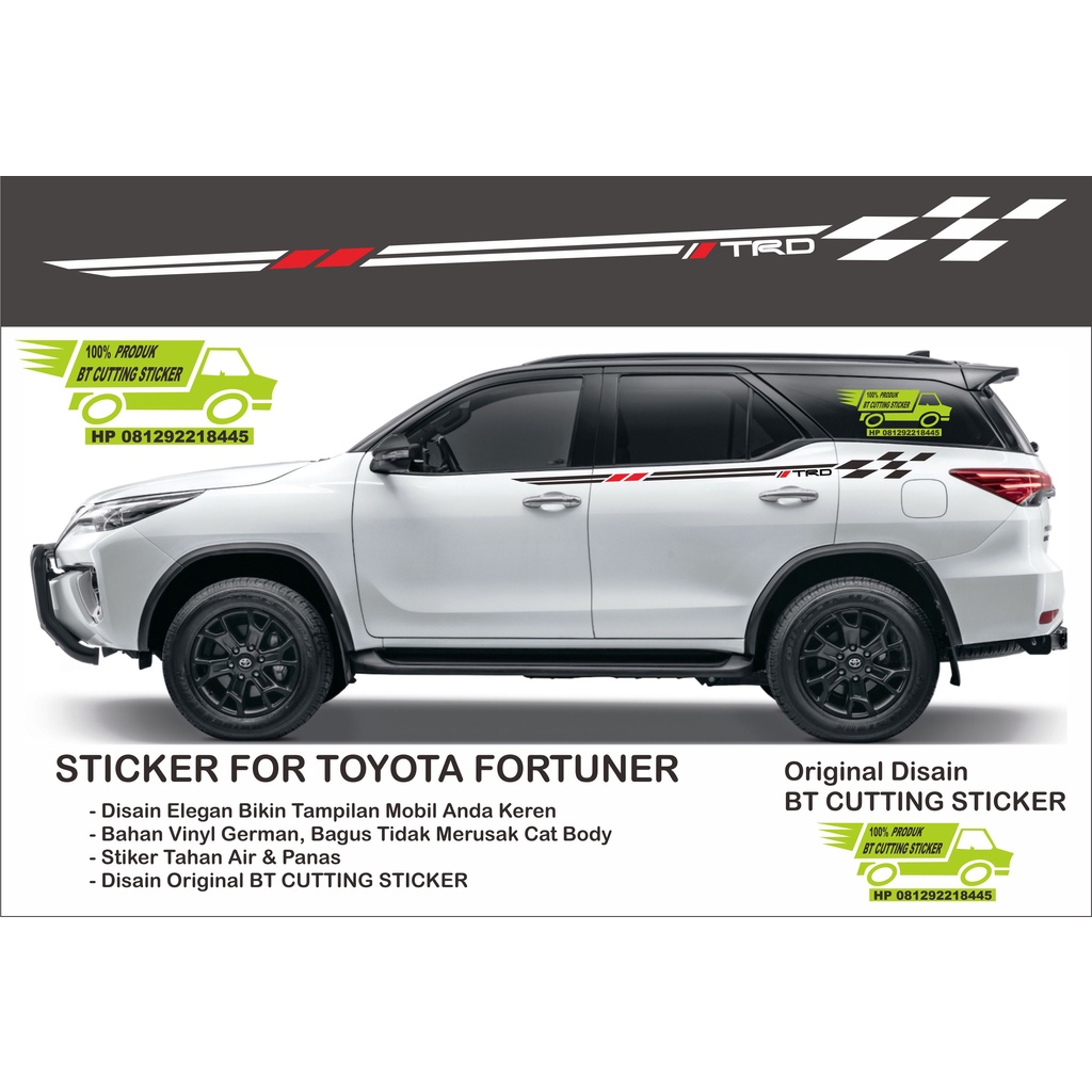 Jual sticker mobil toyota fortuner sticker fortuner stiker list mobil ...