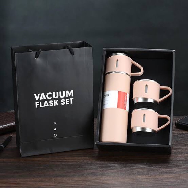 Jual TERMOS VACUM SET 500ml | TERMOS SET FREE BOX N PAPER BAG / TERMOS ...