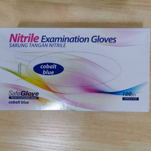 Jual SafeGlove Sarung Tangan Karet Nitrile Biru Tua (Cobalt Blue) L isi ...