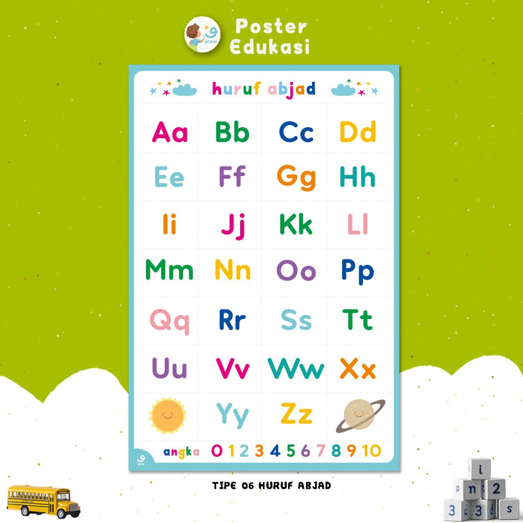 Jual Poster Anak Edukasi Belajar HURUF ABJAD (minimal order 4pcs ...