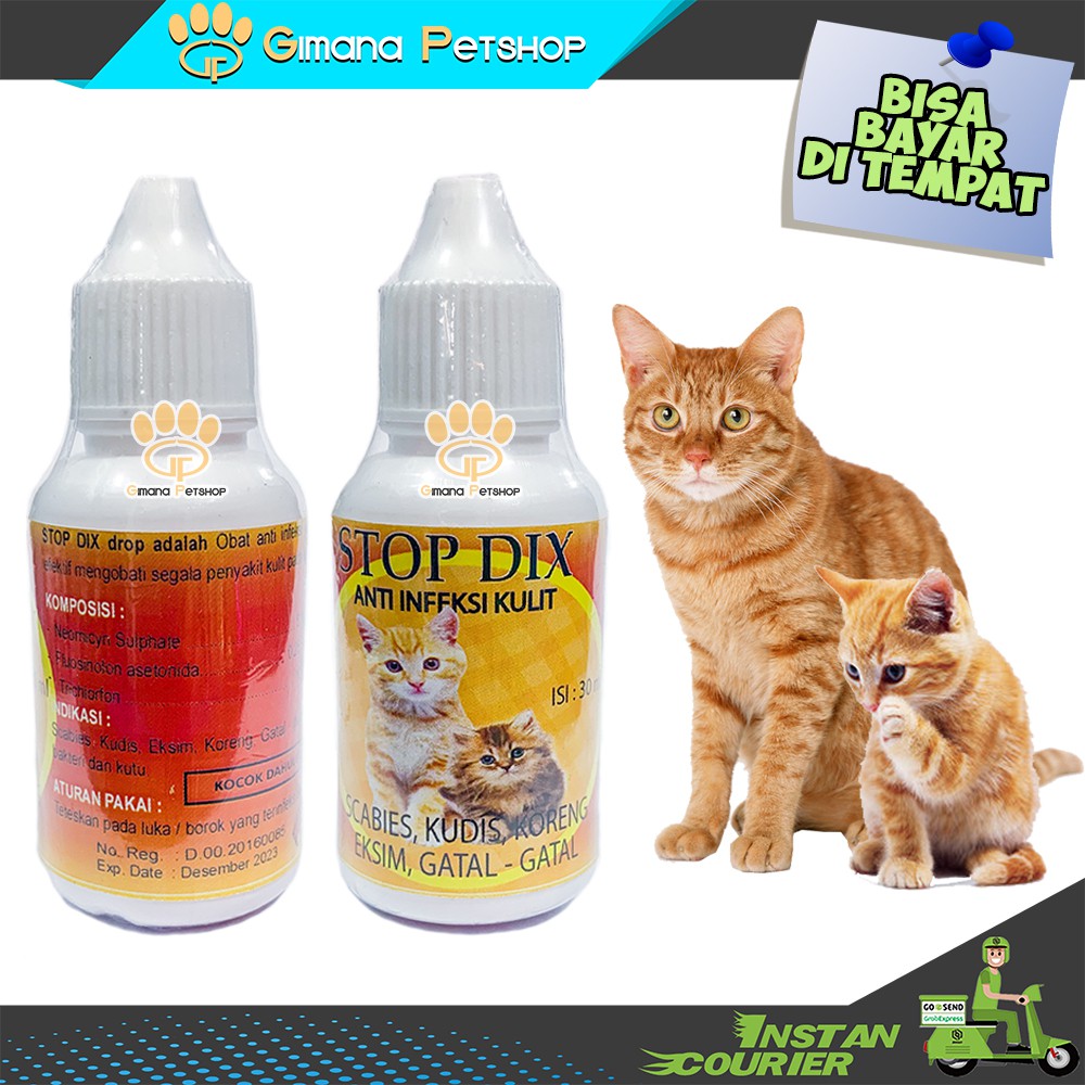 Jual Obat Tetes Koreng Jamur Gatal Luka Scabies pada Kucing STOP DIX ...