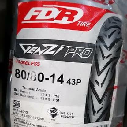 Jual Ban FDR Tubeless 80/80-14 Genzi - Genzi Pro Indonesia|Shopee Indonesia