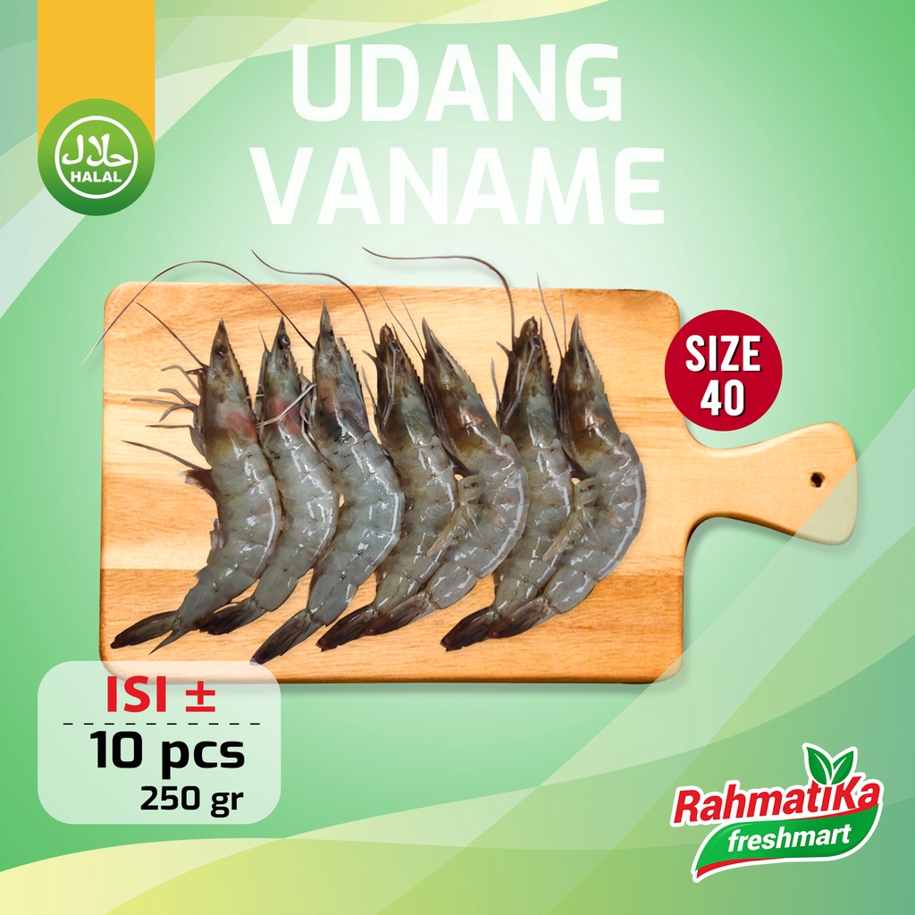 Jual Udang Vaname Segar 250 gram / Udang Panami Size 40 (Isi +/- 10 pcs ...